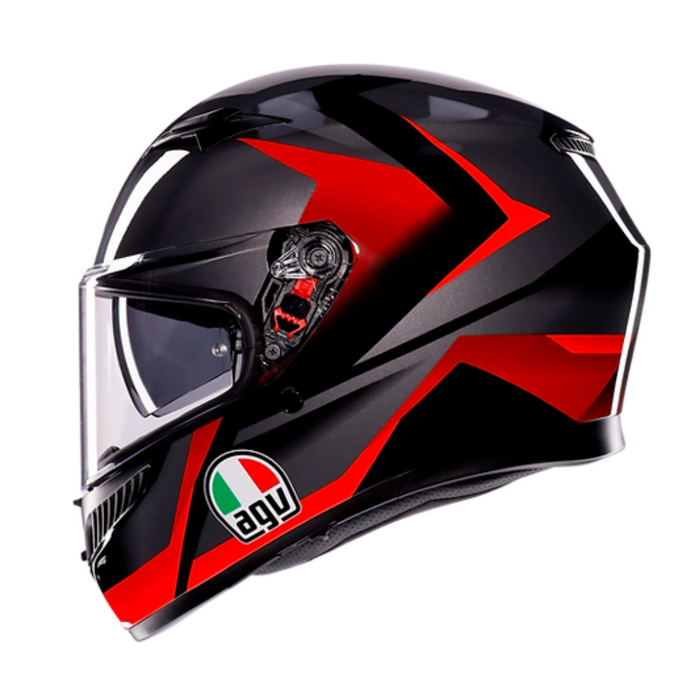 AGV K3 Striga 黑/灰/紅-速度概念人身部品旗艦館-安全帽,安全帽專賣店,彰化安全帽,彰化人身部品專賣店